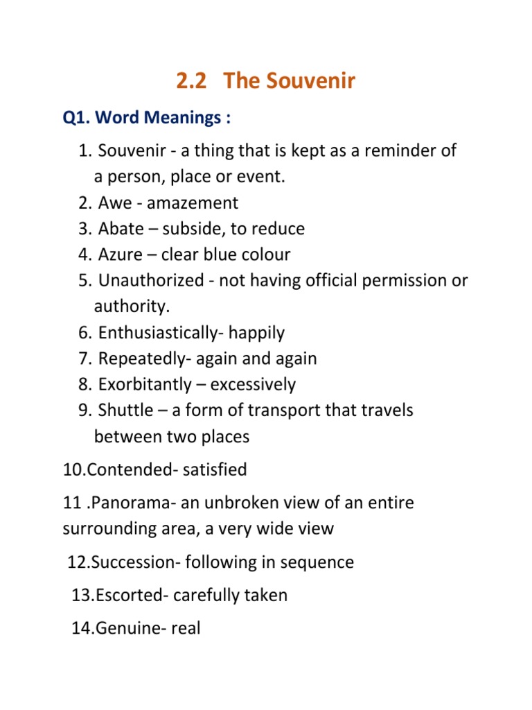 2.2 The Souvenir Notes PDF | PDF | Nature