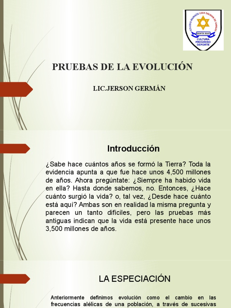 Pruebas de La Evolución | PDF | Evolución | Organismos