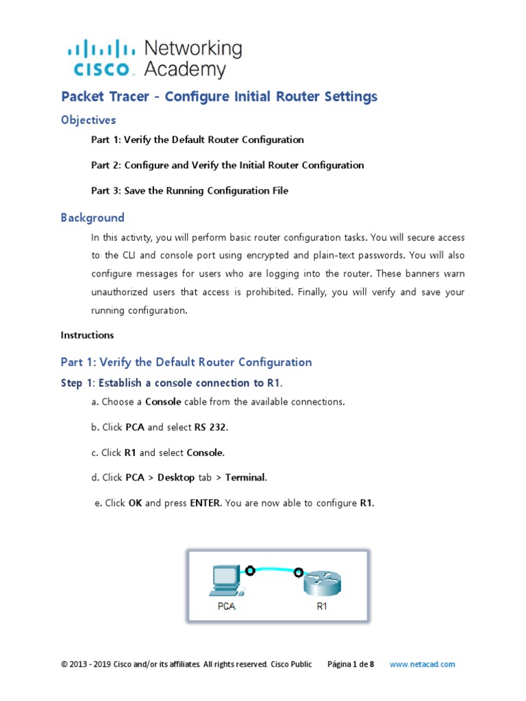 10.1.4 Configure Initial Router Settings | PDF | Command Line Interface ...