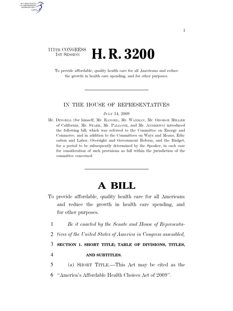 Heath Care Bill | PDF | Health Insurance Marketplace | Medicare (United ...