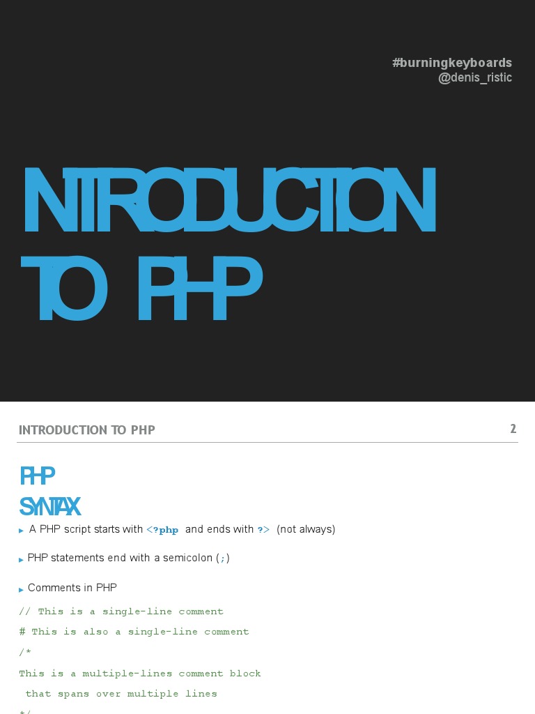 To PHP: #Burningkeyboards | PDF | Variable (Computer Science) | Php