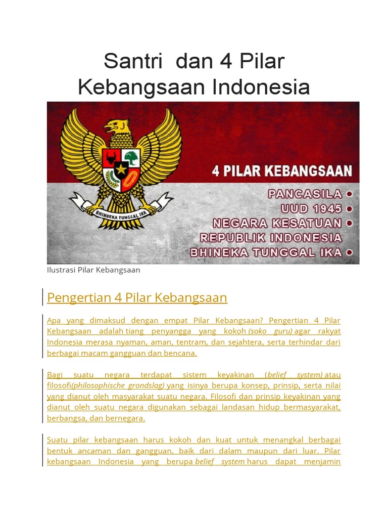 4 Pilar Kebangsaan Indonesia | PDF
