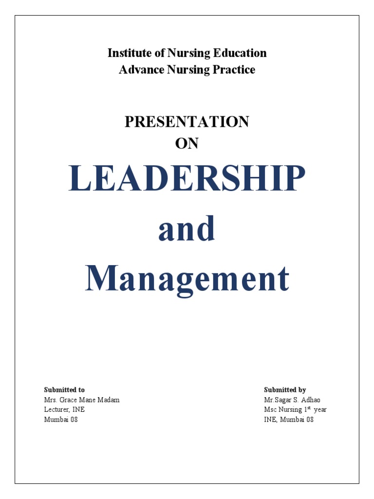 Presentation On Leadership and Management | PDF | Leadership | Motivation