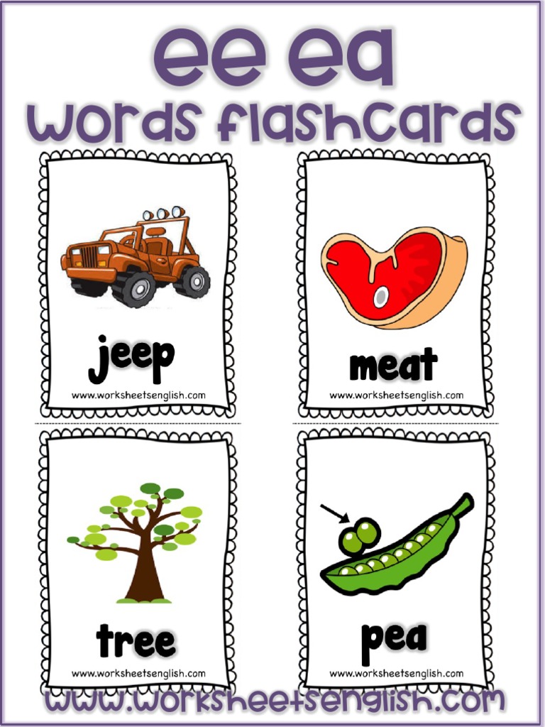 Long Vowel Ee Ea Flashcards (Sample) | PDF