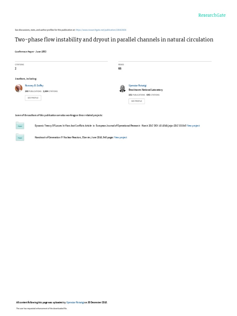 Two-Phase Ow Instability and Dryout in Parallel Channels in Natural ...