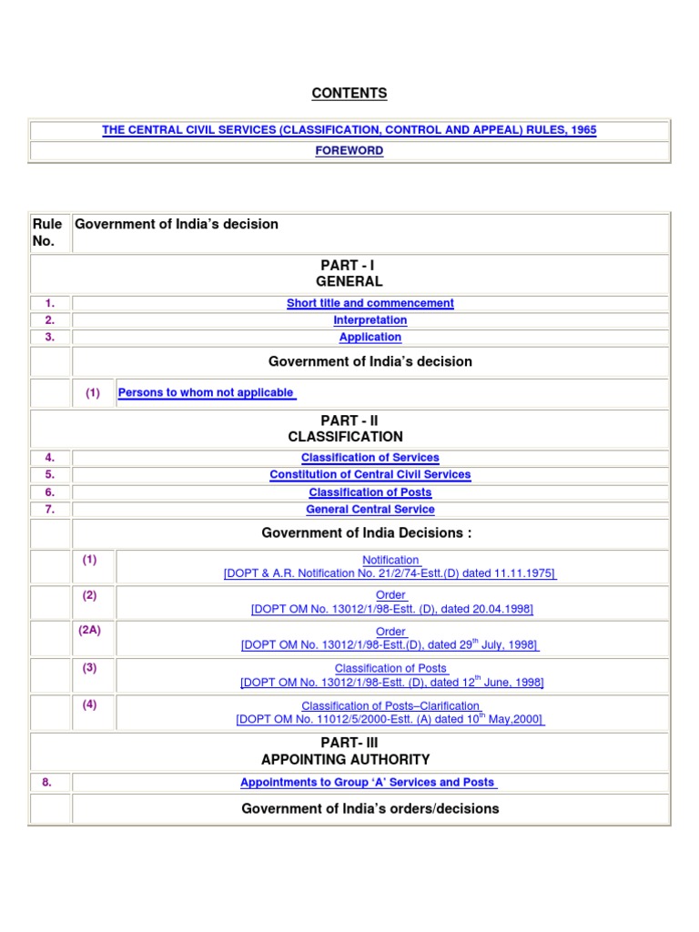 CCS - CCA - Rules | Download Free PDF | Government | Justice