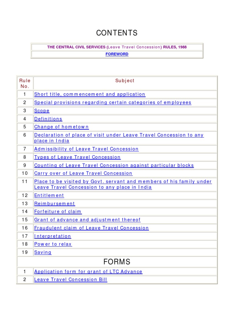CCS - LTC Rules - 1988 | PDF | Family | Wife