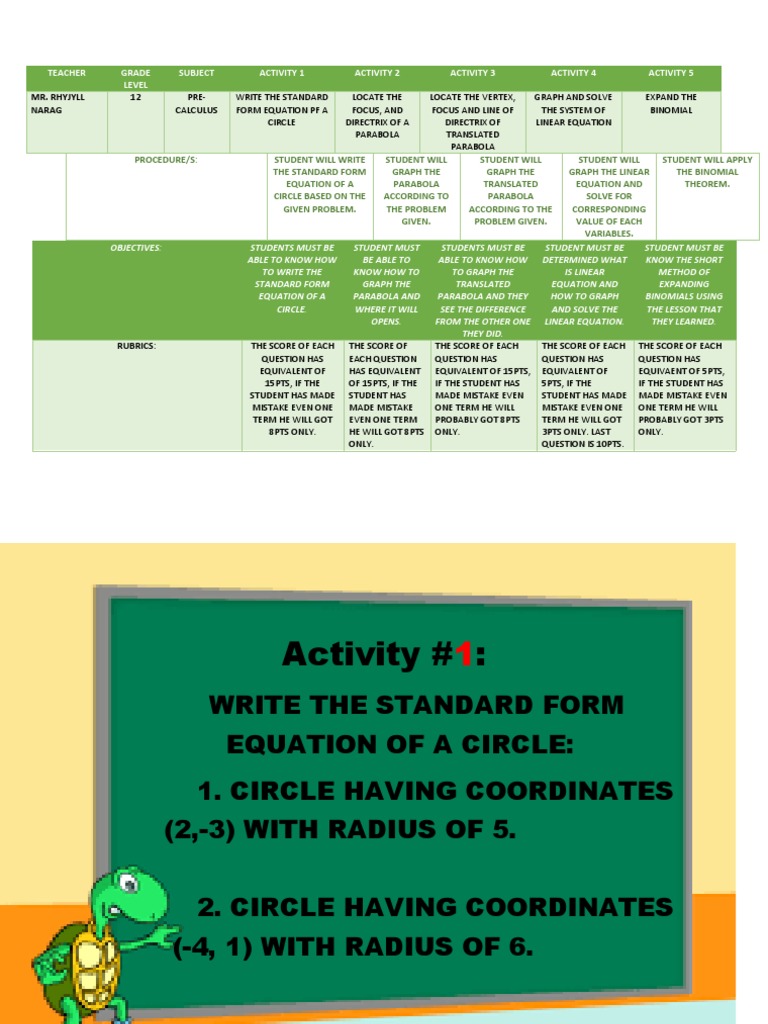 DLP and Activity Task. | PDF | Equations | Space