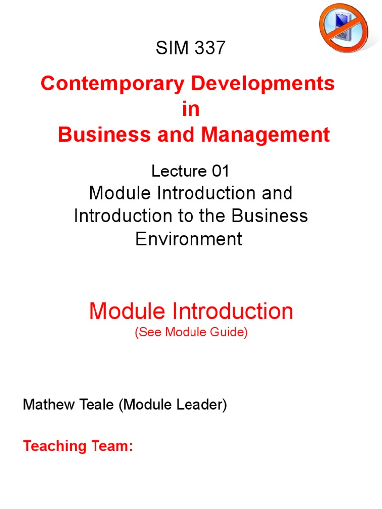Lecture 01 Module Induction and Introduction To The Business ...
