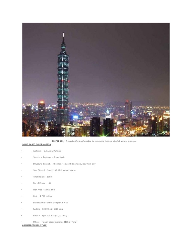 Taipei 101 | PDF | Leadership In Energy And Environmental Design ...