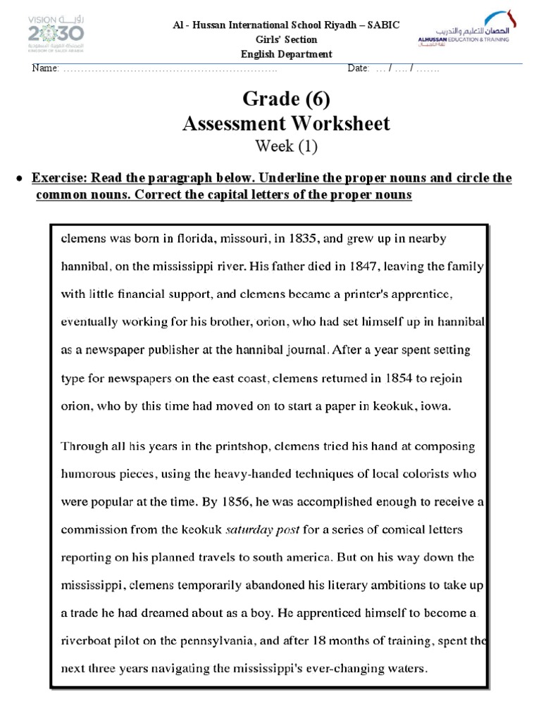 Gr6 - Assessment Worksheet | PDF | Treasure Island | Water Transport
