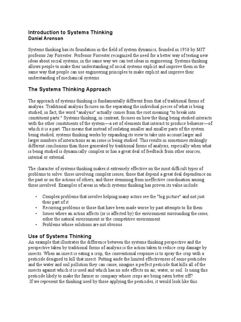 Introduction To Systems Thinking | PDF | System | Systems Theory