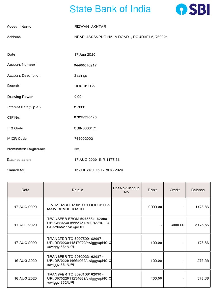 Account Statement PDF | PDF | Payments | Cheque