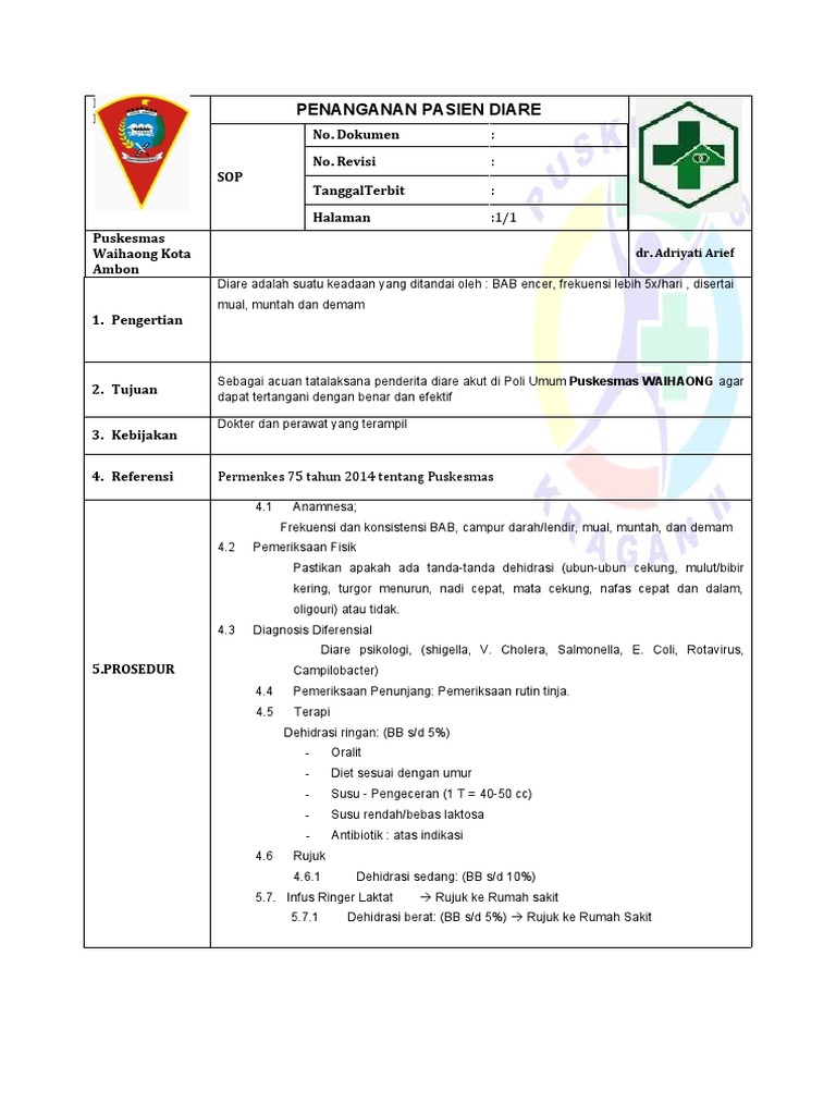 SOP Program Diare | PDF | Sains & Matematika