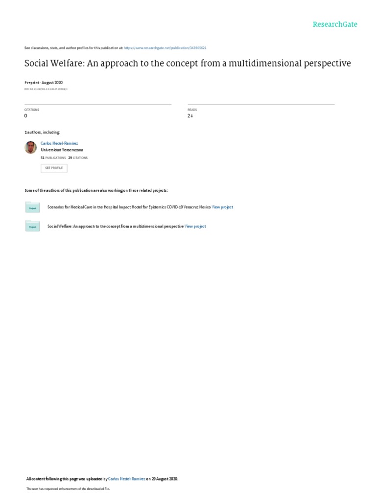 Social Welfare: An Approach To The Concept From A Multidimensional ...