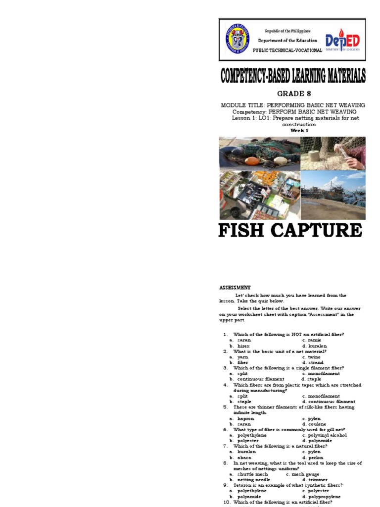 Module For Fish Capture Grade 8 | PDF | Yarn | Fibers