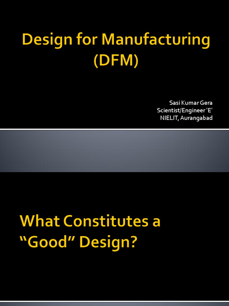DFM Design Principles | PDF | Cost | Business Process