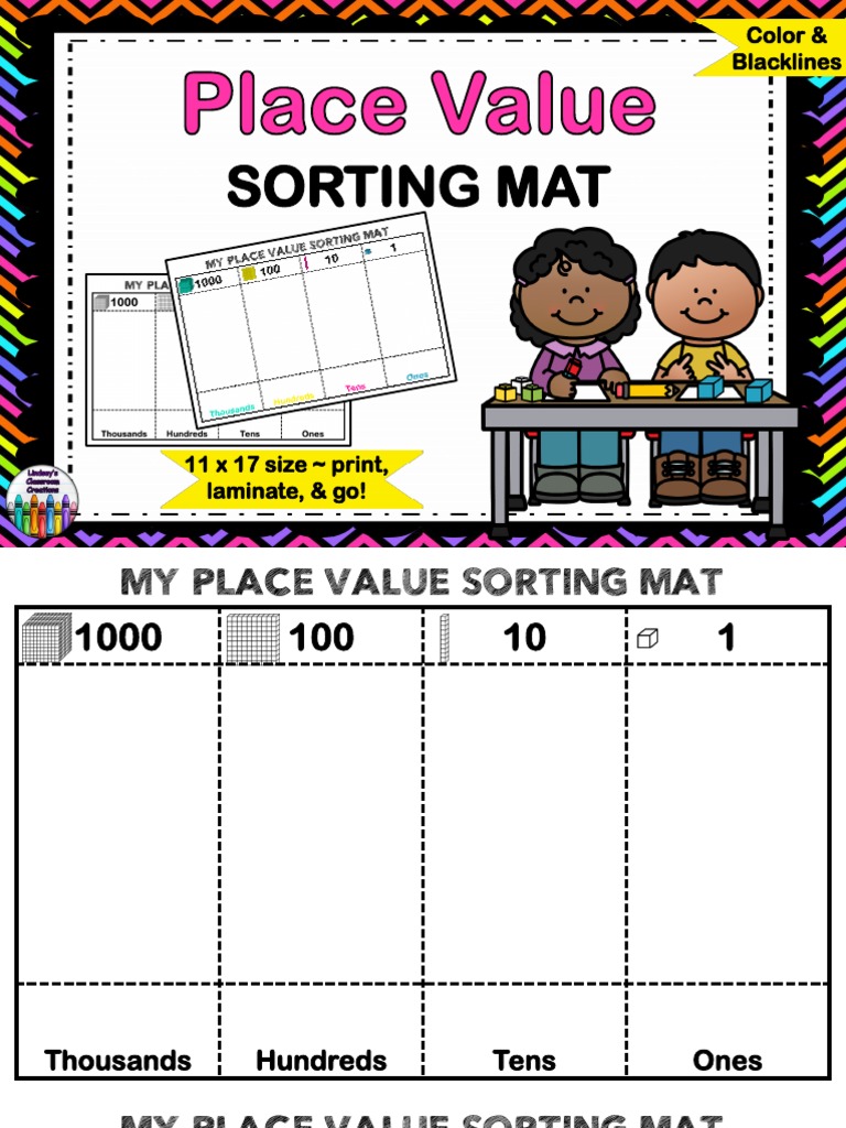 Place Value Sorting Mat Printable | PDF