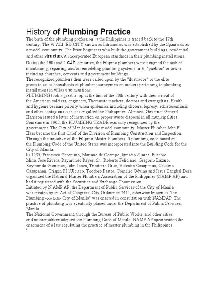 History of Plumbing Practice: Structures | Download Free PDF | Plumbing ...