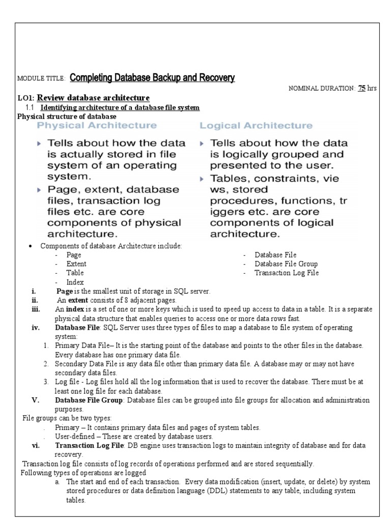 Complet DB Backup and Recovery | PDF | Backup | Database Transaction