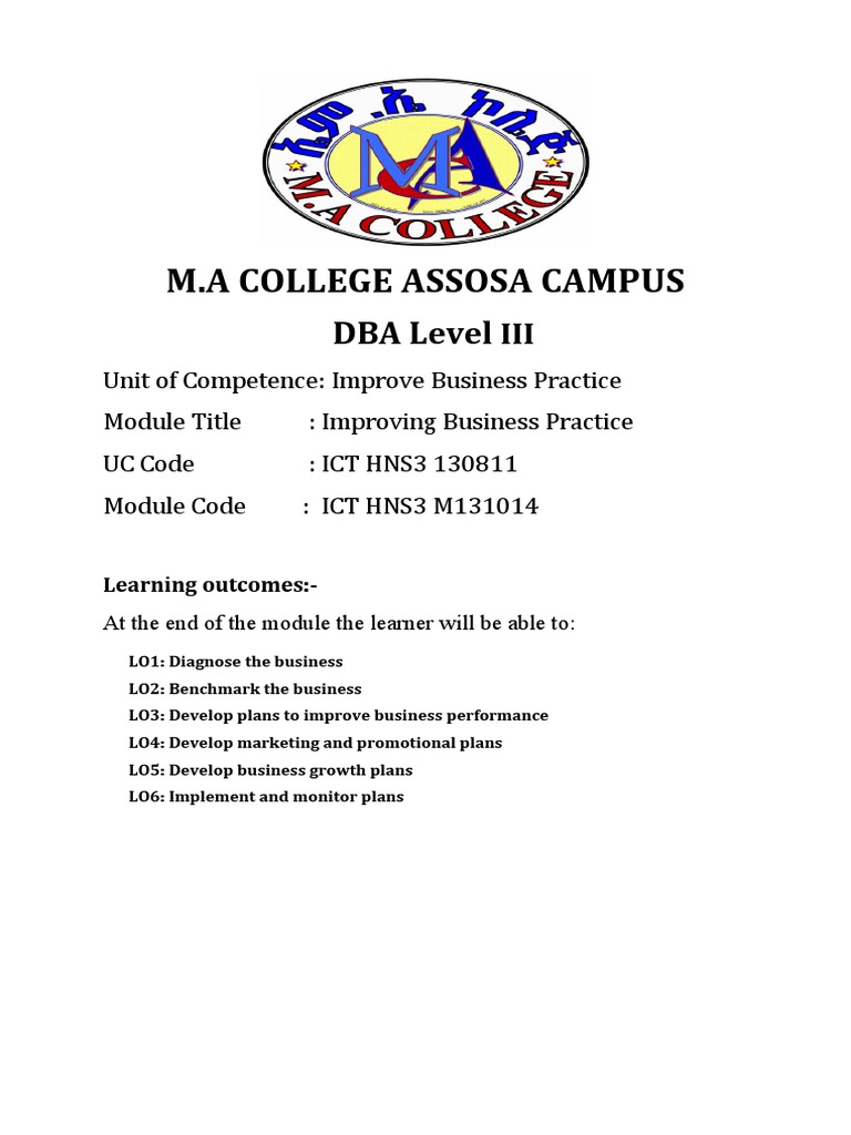 Improve Business Practice | PDF | Business Plan | Benchmarking