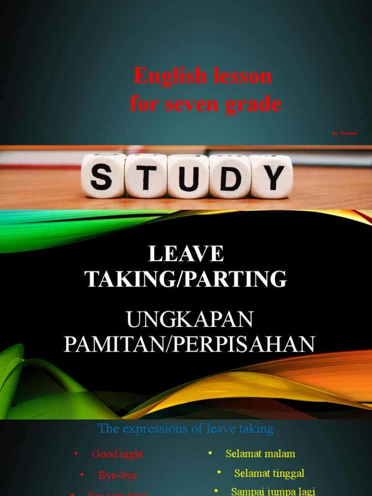 Leave-Taking Expressions for 7th Grade | PDF | Cooking, Food & Wine ...