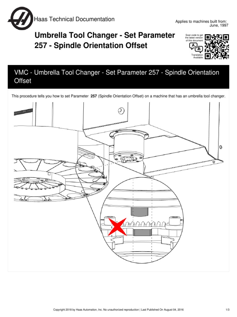Umbrella Tool Changer - Set Parameter 257 - Spindle Orientation Offset ...