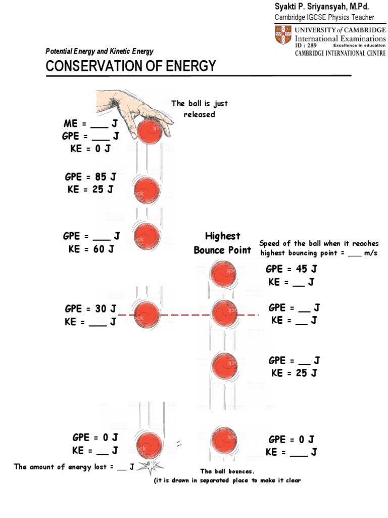 Conservation of Energy: Potential Energy and Kinetic Energy | PDF ...