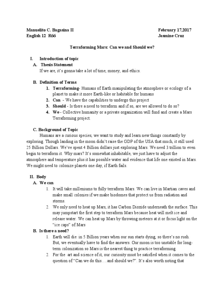Terraforming Mars: Challenges and Ethics | PDF | Mars | Astronomy