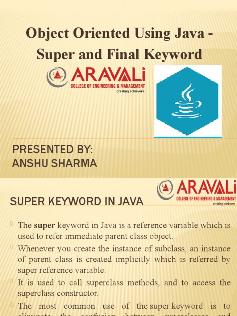Super and Final in Java | Download Free PDF | Inheritance (Object ...