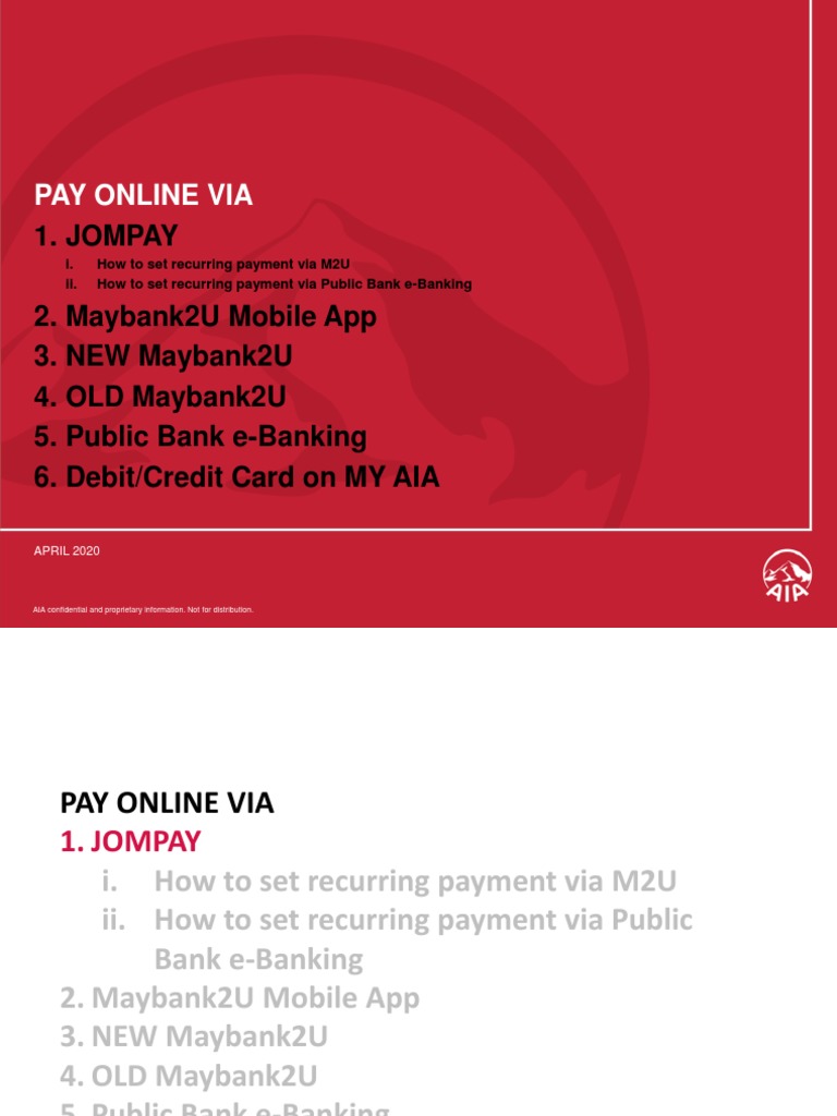 MY AIA Step by Step Guide Online Payment V3 11june PDF | PDF | Online ...
