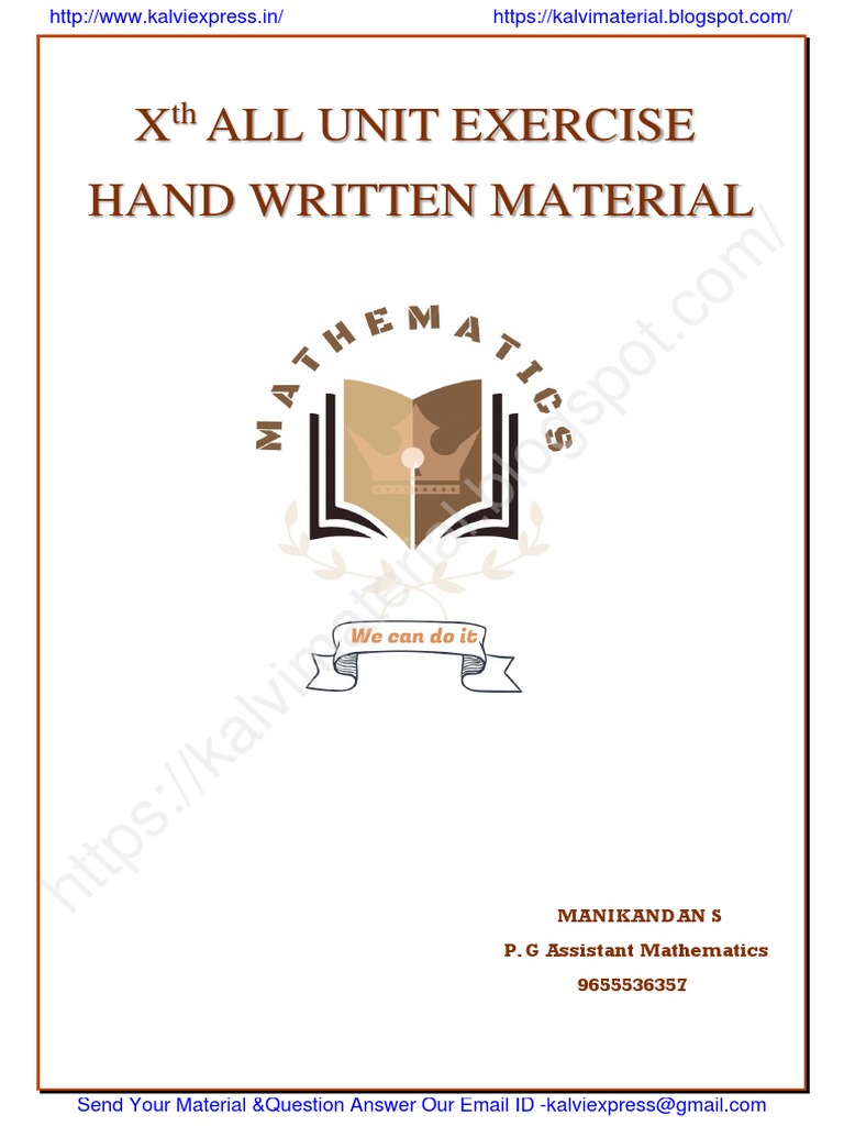 10th Maths Unit Exercise PDF | PDF | Deductive Reasoning | Teaching ...