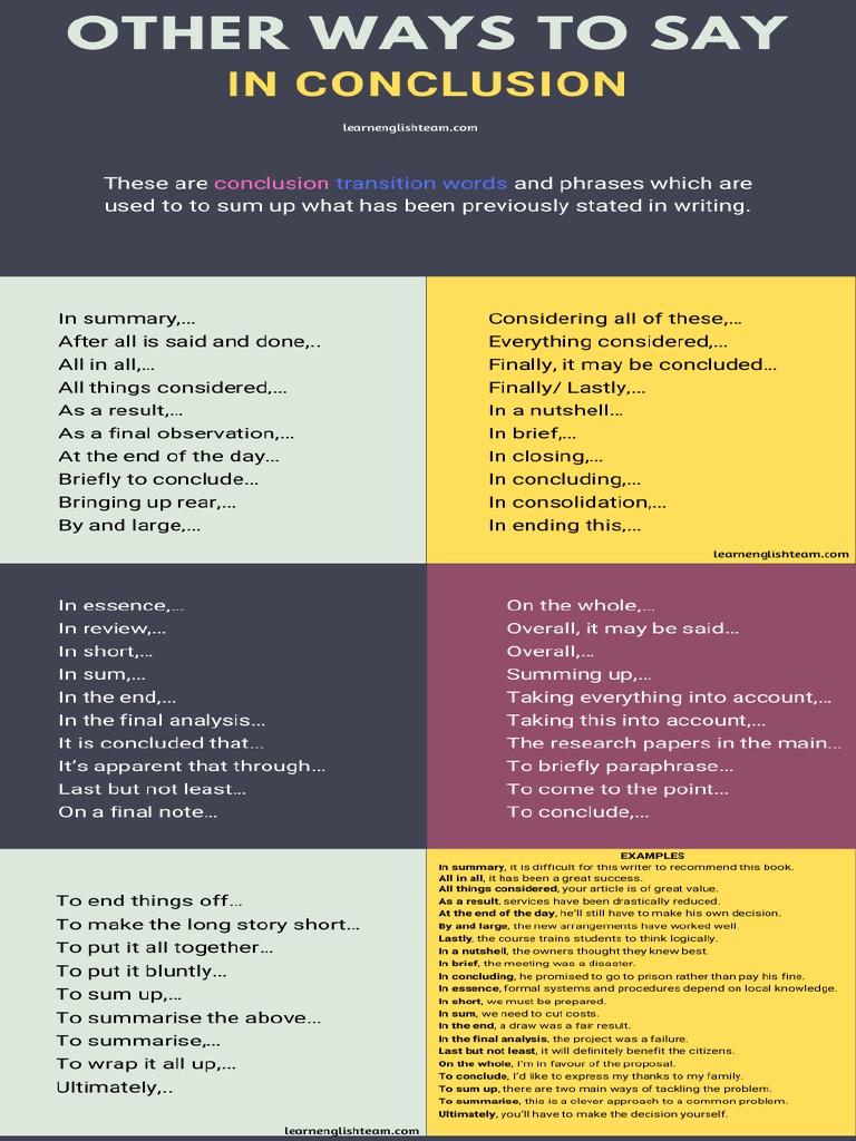 40+ Fresh Ways To Say "In Conclusion" | PDF