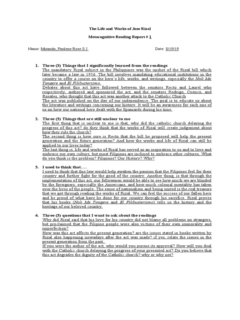 MRR1 - Mirando, Paulene Rose S.J | PDF | Philippines