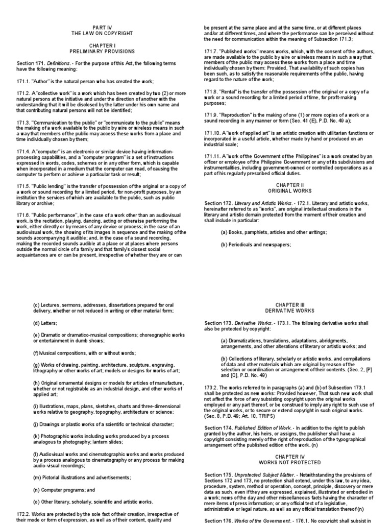 Preliminary Provisions Section 171. Definitions. - For The Purpose of This Act, The Following ...