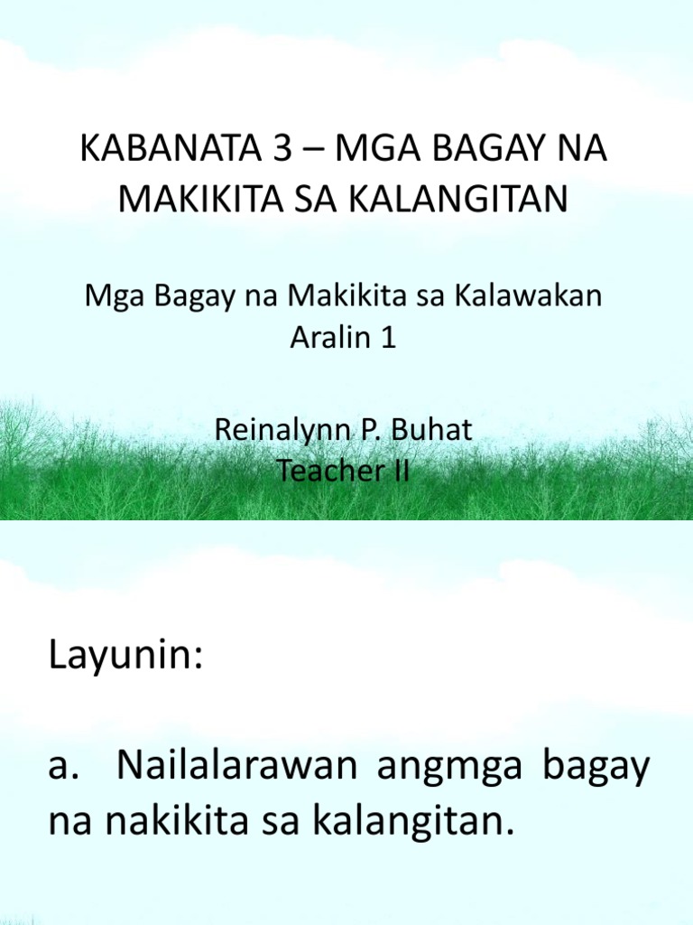 Aralin 1-Mga Bagay Na Makikita Sa Kalawakan | PDF