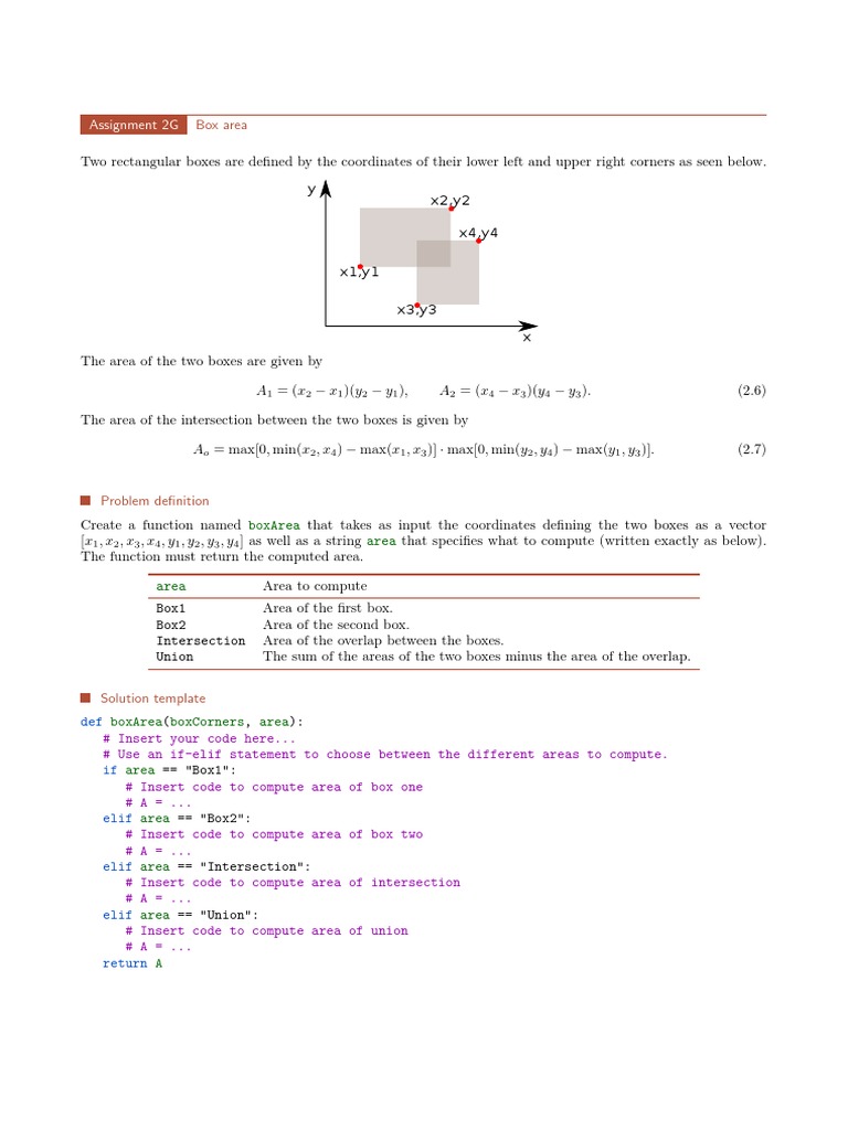 Box Area: Assignment 2G | PDF | Teaching Mathematics | Computer Programming