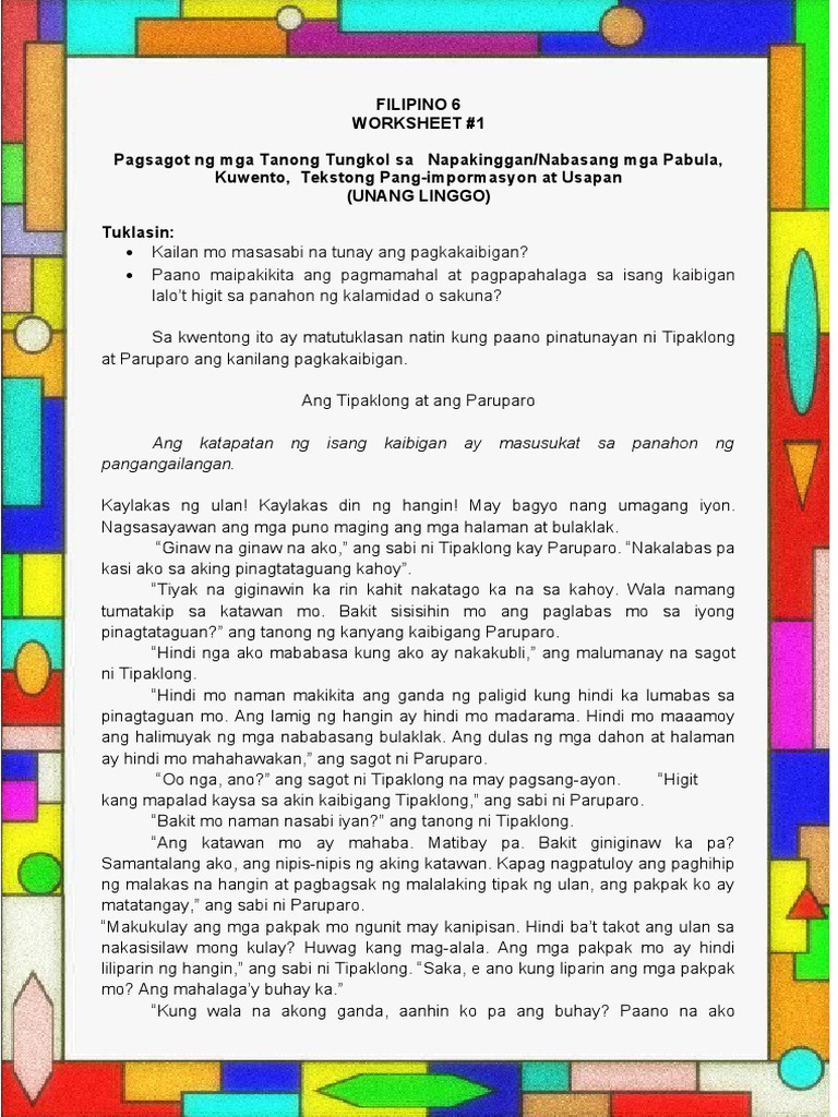 Worksheet Melc 1 | PDF