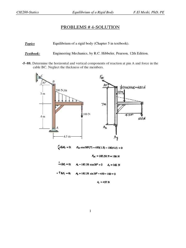 Problems # 4-Solution: Topics | PDF | Force | Theoretical Physics