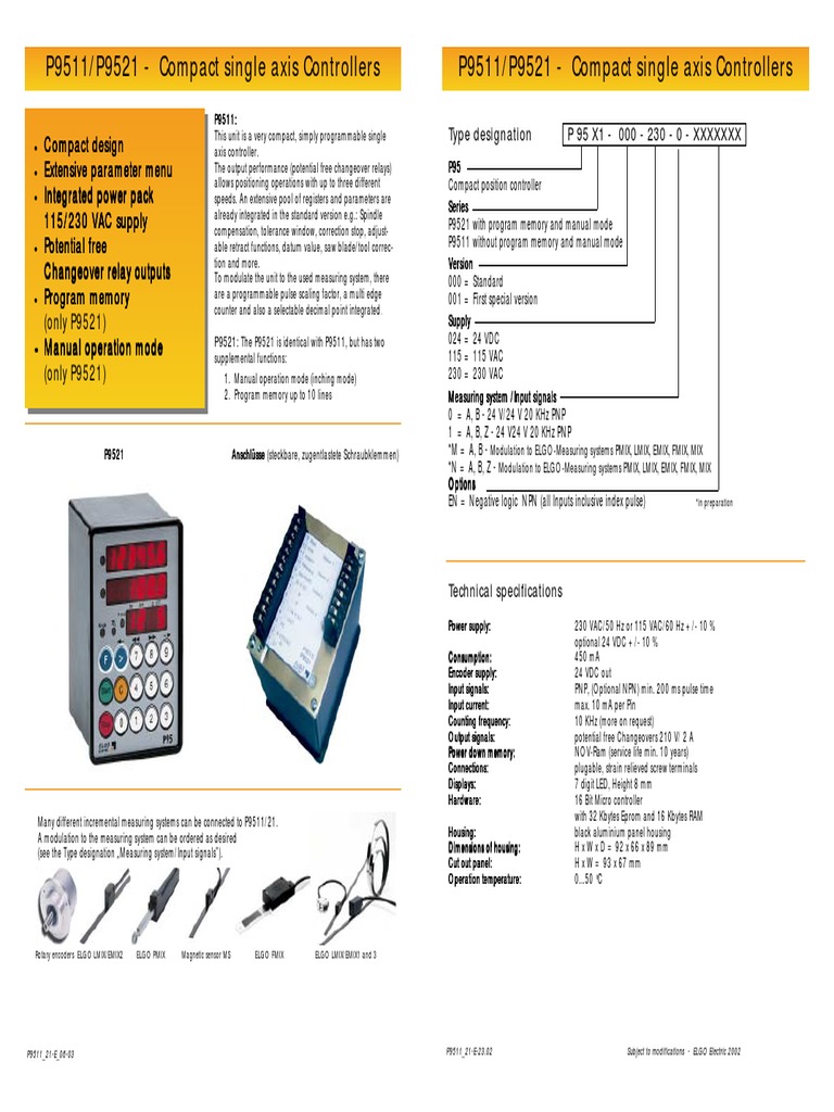 Controlador Elgo Catálogo | PDF | Parameter (Computer Programming) | Relay