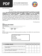 PDF Academic Performance Questionnaire | PDF