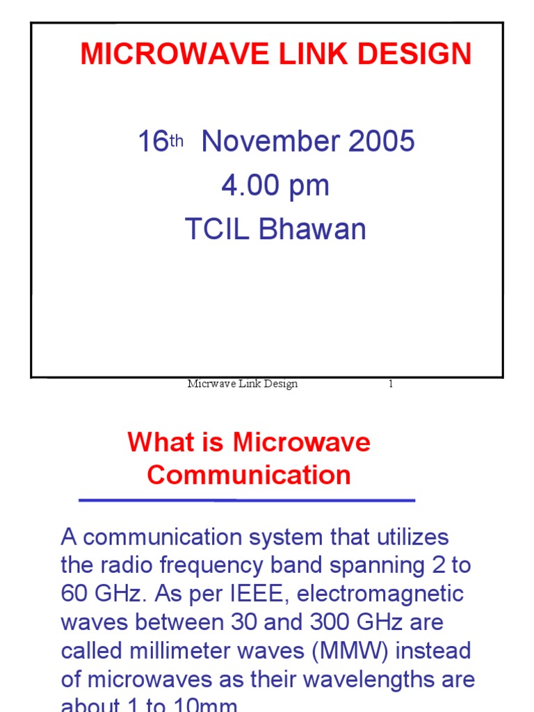 TCIL 17 Microwave Link Design | PDF | Radio Propagation | Microwave