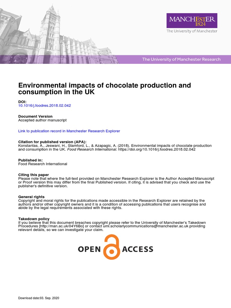 Environmental Impacts of Chocolate Production and Consumption in The UK ...