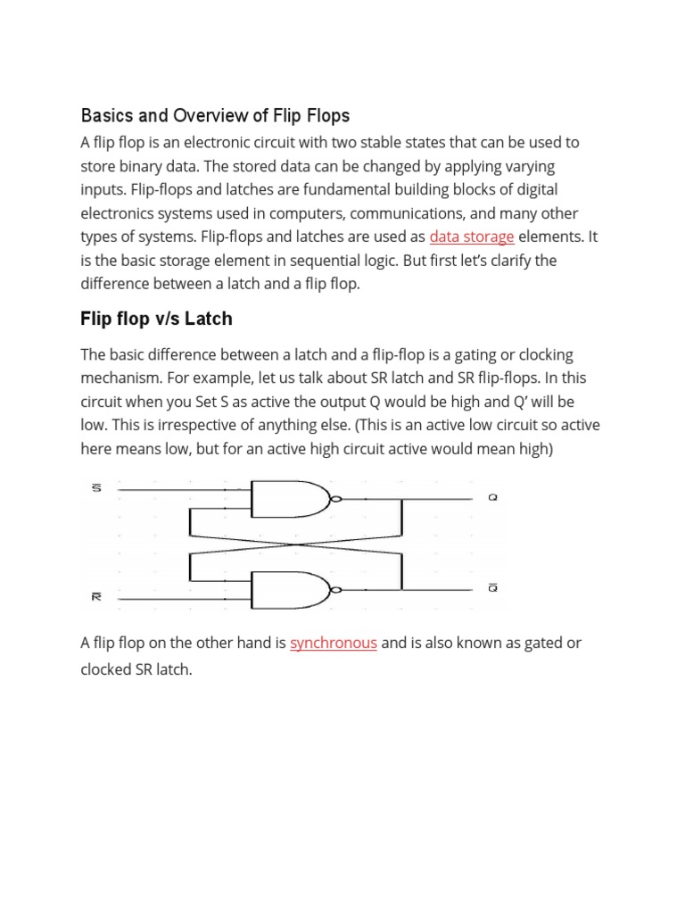 Basics and Overview of Flip Flops-Revised | Download Free PDF | Digital ...