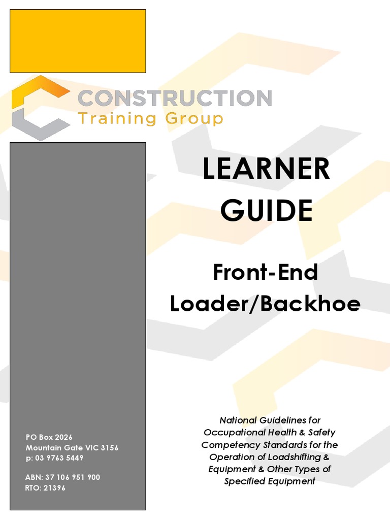 Learner Guide: Front-End Loader/Backhoe | PDF | Loader (Equipment) | Construction Equipment