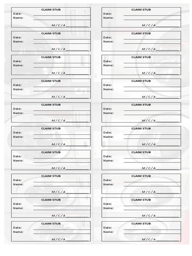 Claim Stub PDF | PDF | Business