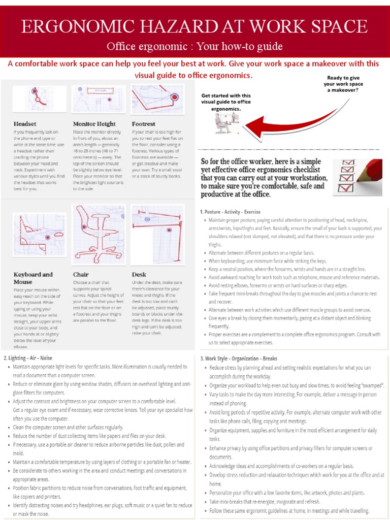 Ergonomic Hazard at Work Space: Office Ergonomic: Your How-To Guide ...