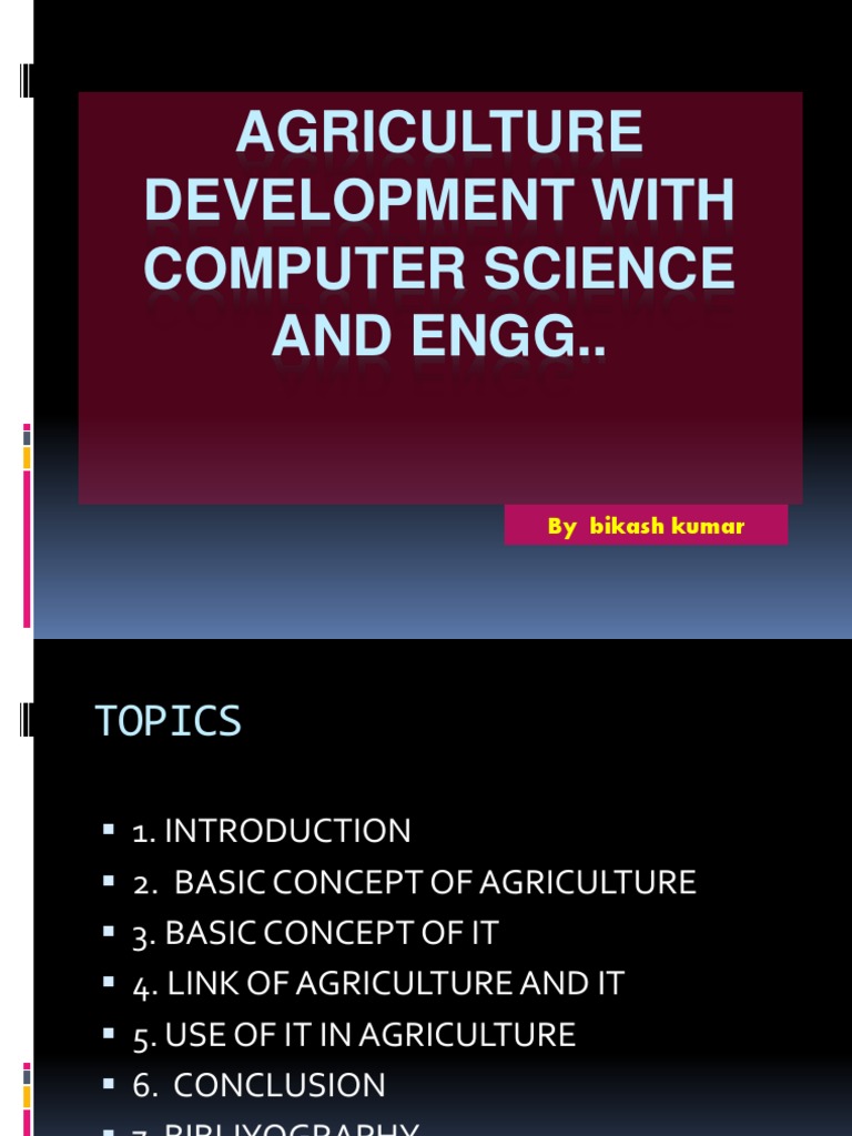 Agriculture Development With Computer Science and Engg..: by Bikash ...