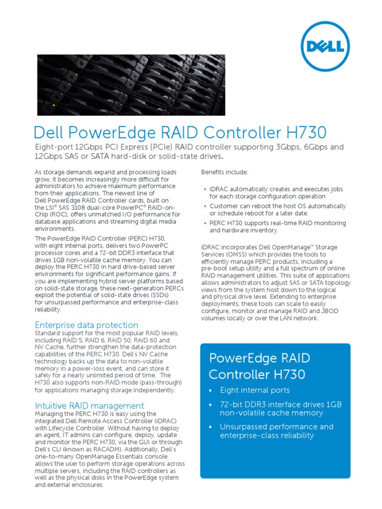 Dell Poweredge RAID Controller H730 | PDF | Solid State Drive ...