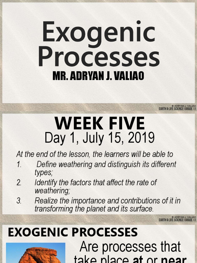 Mr. Adryan J. Valiao | PDF | Weathering | Earth Sciences